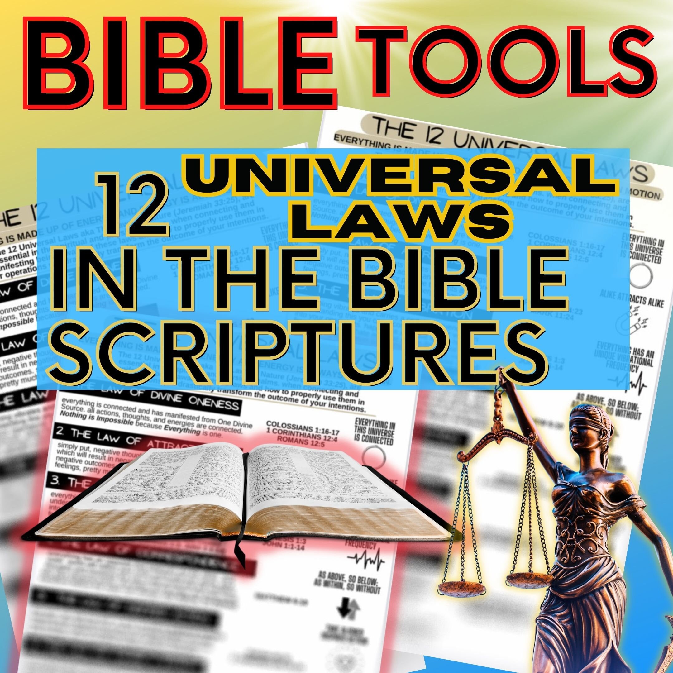 The 12 Universal Laws in the Bible, Instant Printable, Magic in the ...