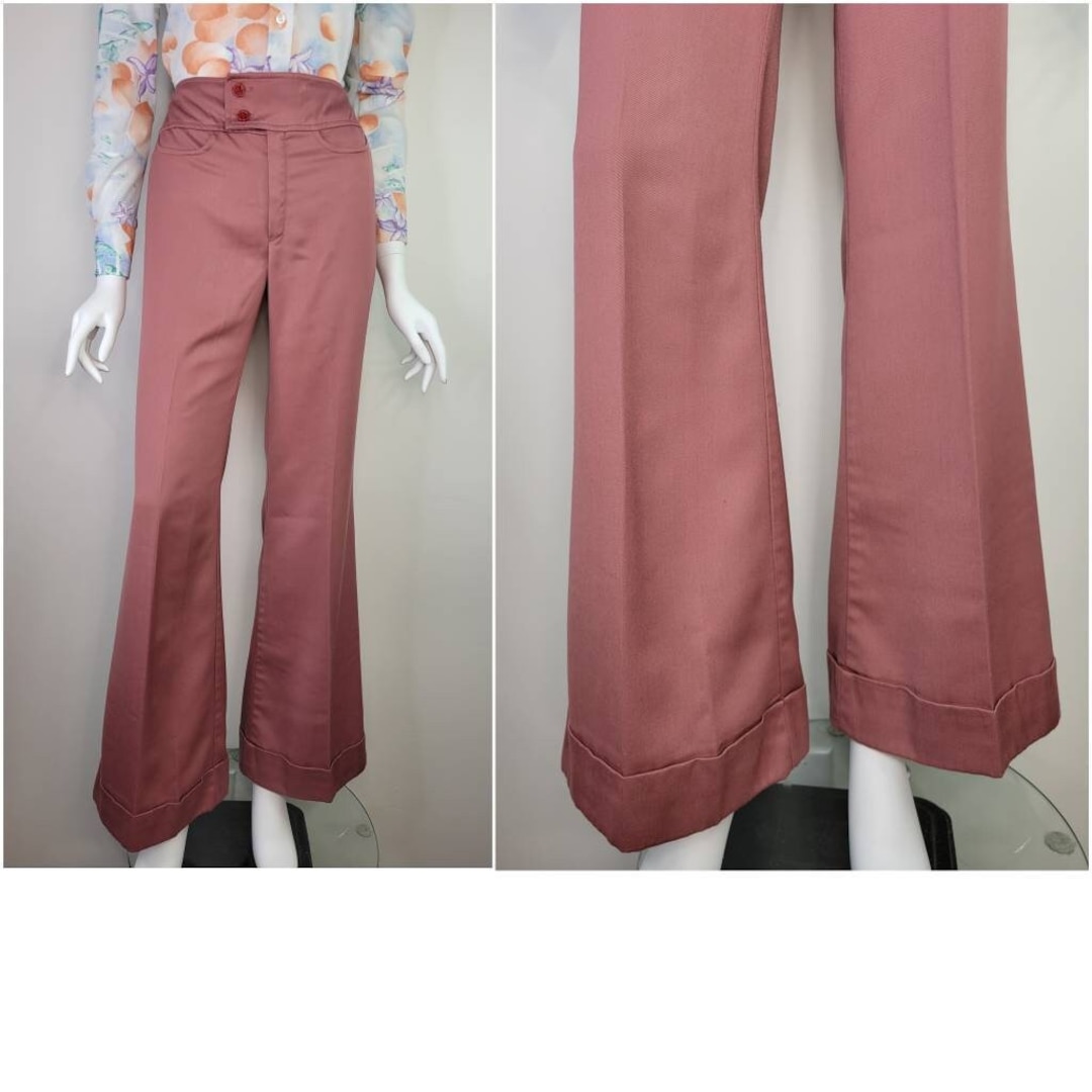 Vintage 1970s Flared Pants Mid Rise by Jack Winter, Size S / 70s Flared ...