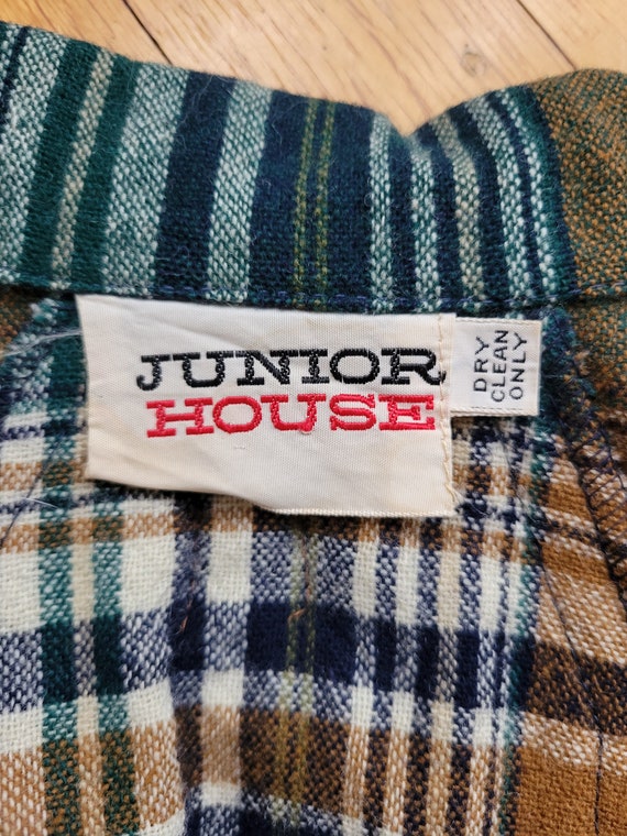 Vintage 1970s plaid wool jacket with dagger collar an… - Gem