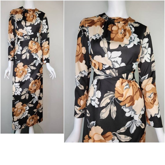 Vintage 1970s Floral Maxi Dress by Jennifer Gee Size M / - Etsy