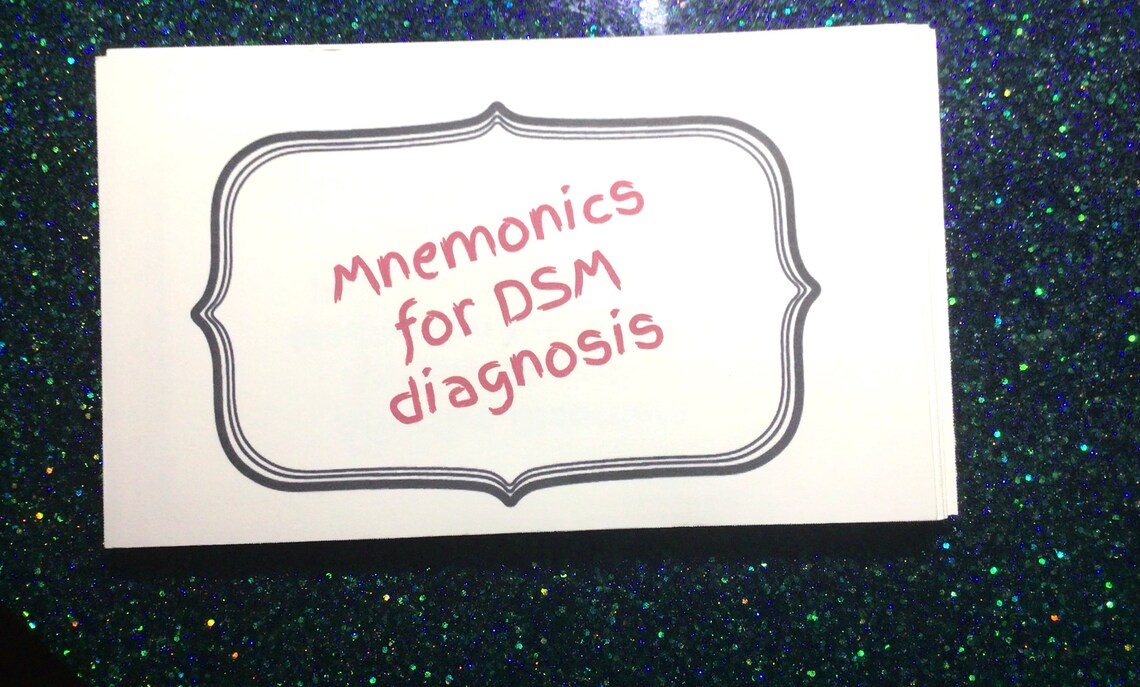 Mnemonics for DSM Diagnosis PDF for Flashcards - Etsy
