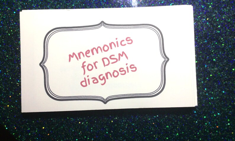 Mnemonics for DSM Diagnosis PDF for Flashcards - Etsy