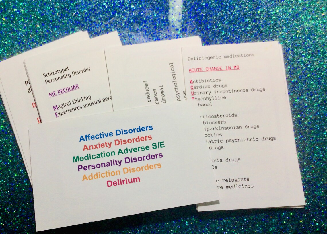 Mnemonics for DSM Diagnosis PDF for Flashcards - Etsy