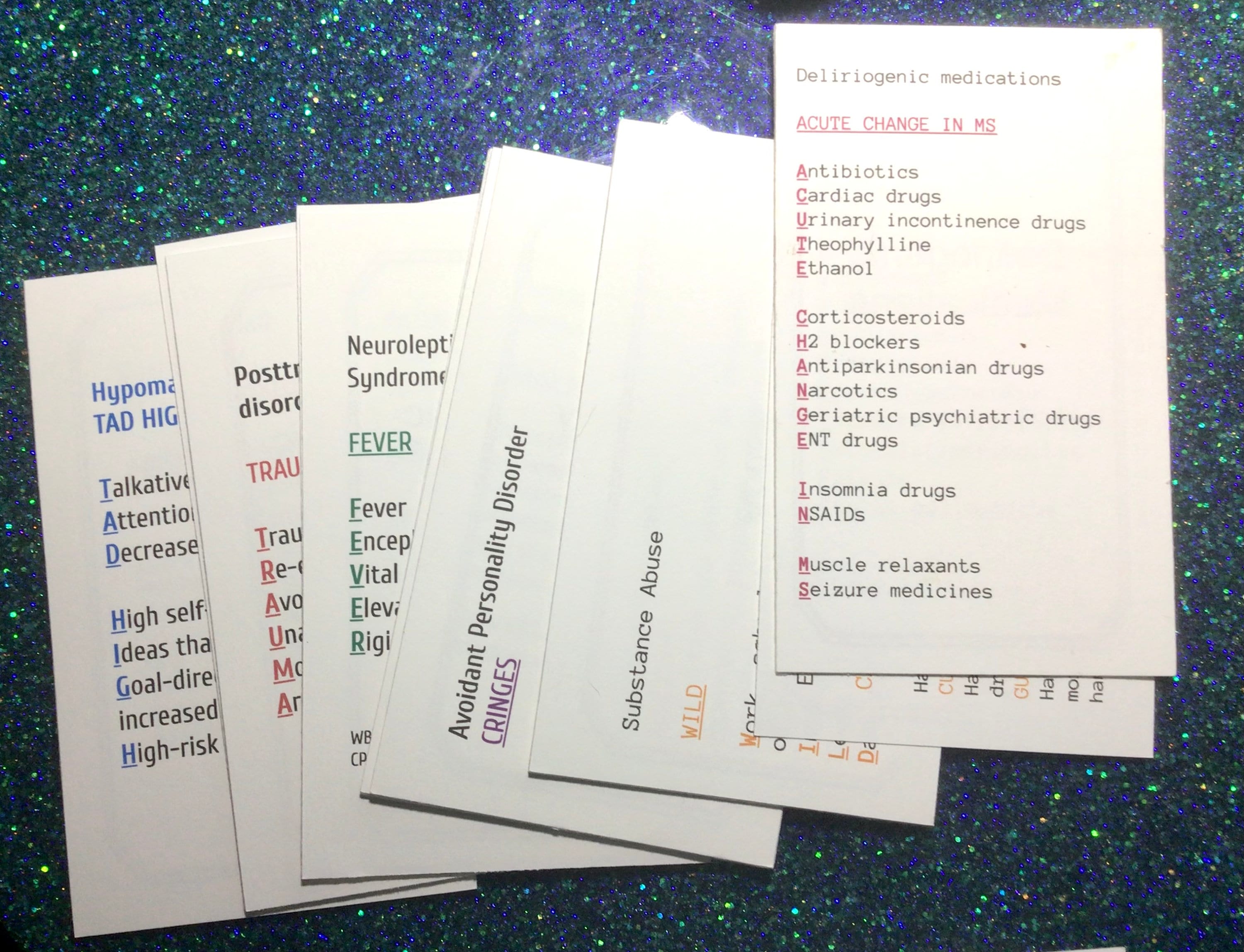 Mnemonics for DSM Diagnosis PDF for Flashcards - Etsy