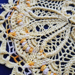 Yellow Crochet Doily, 3ddoily, Crochet Decor for Home, Cotton Lace ...