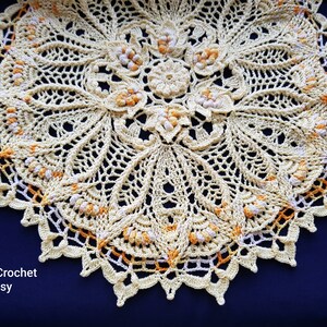 Yellow Crochet Doily, 3ddoily, Crochet Decor for Home, Cotton Lace ...