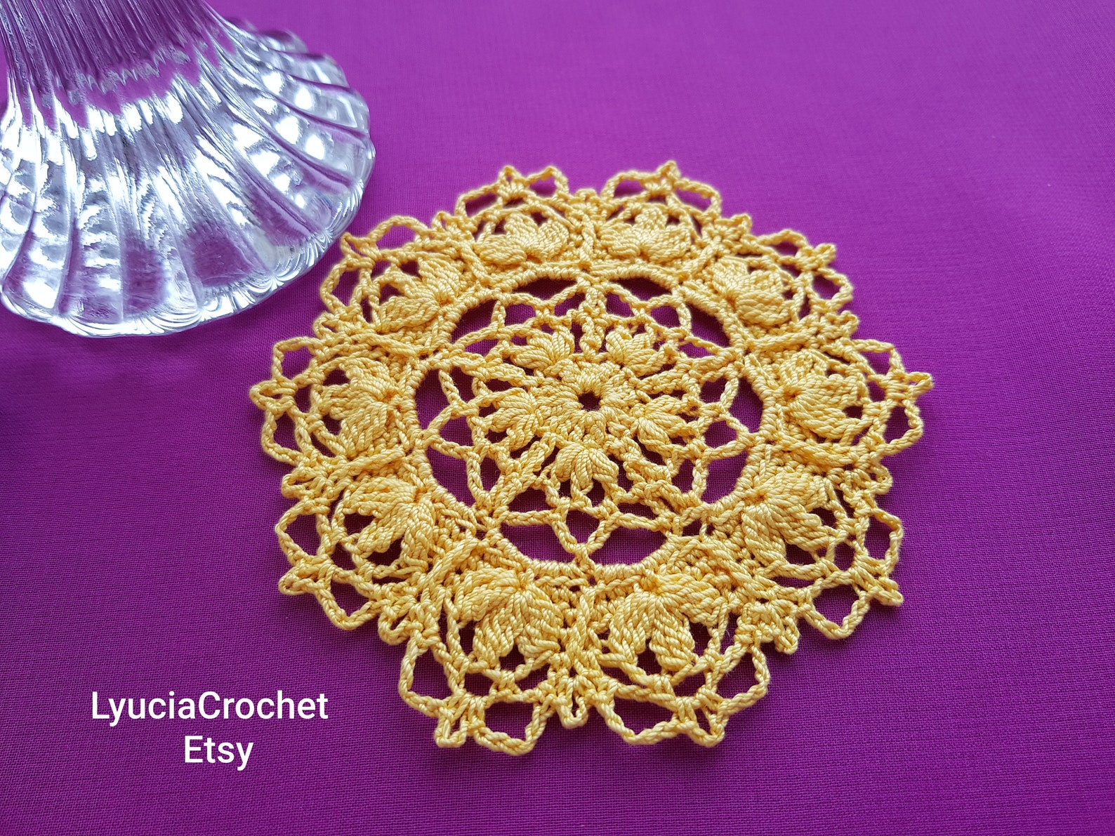 Set of 3 mini-doilies multi-colored doilies crocheted | Etsy