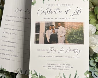 Double Sided Obituary - Etsy