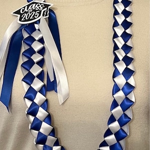 Class of 2025 Graduation Lei | Checkered 5/8” Satin Ribbon - Etsy