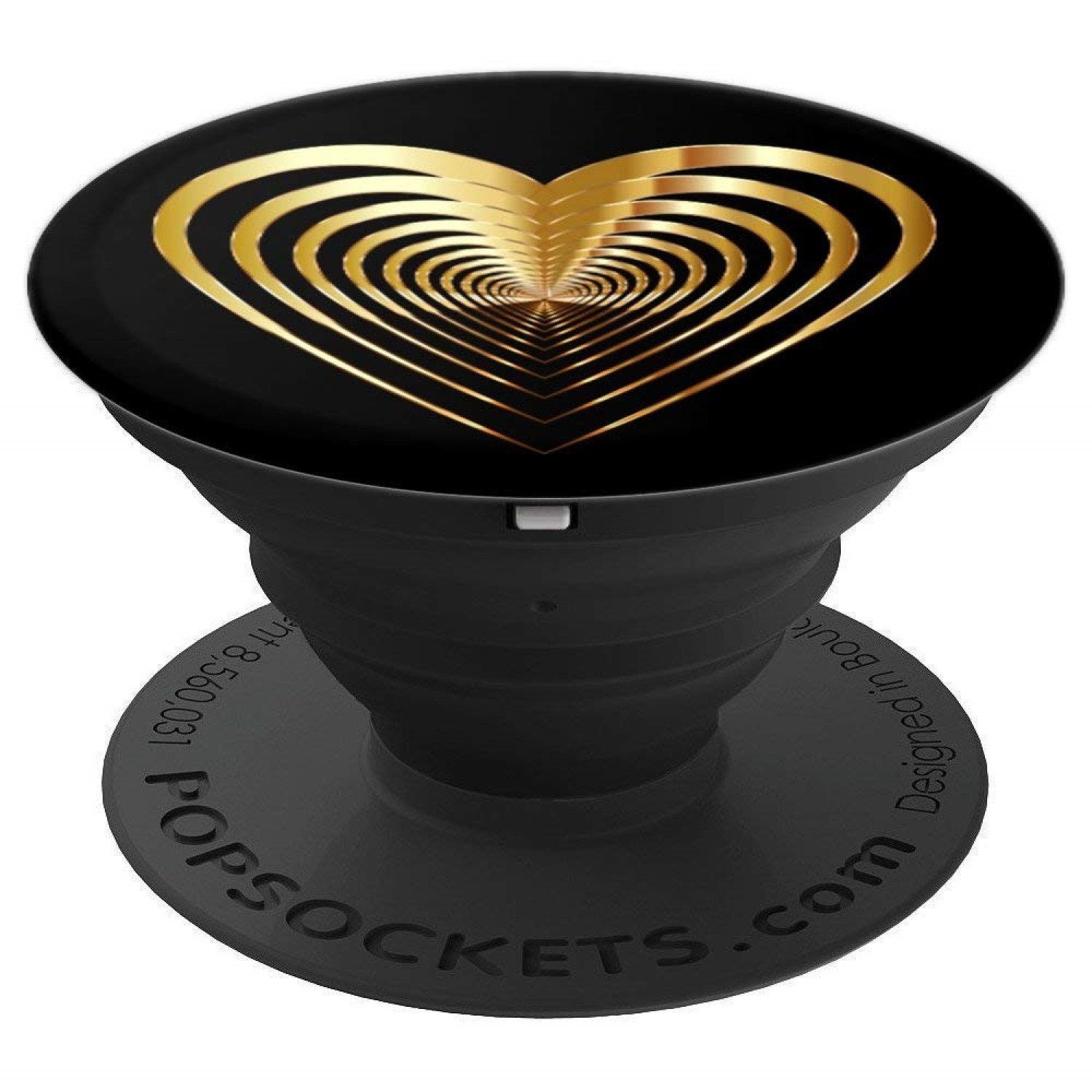 Gold Heart on a Black Background Popsockets Grip and Stand - Etsy