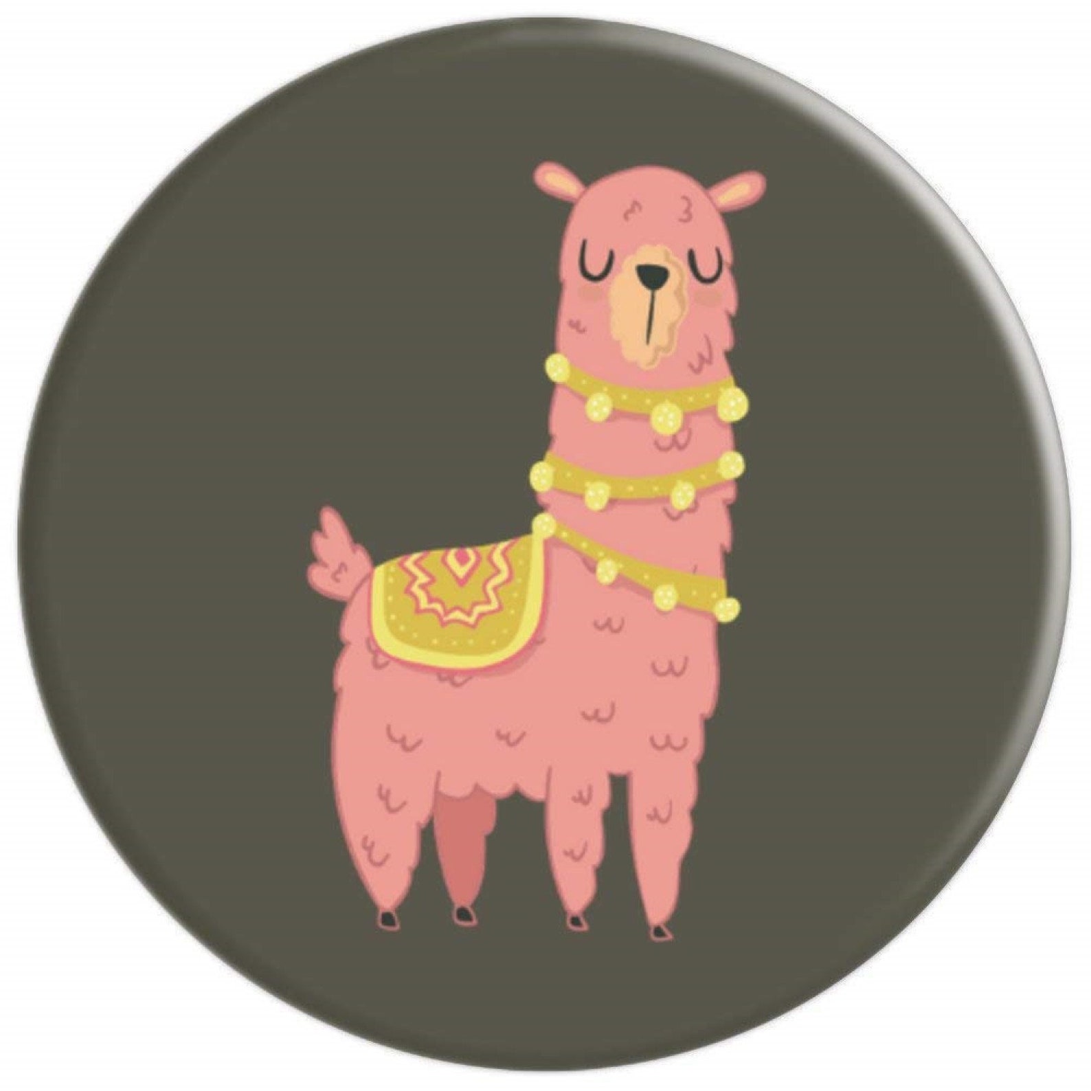 Pink Llama on A Dark Gray Background Popsockets Grip and - Etsy