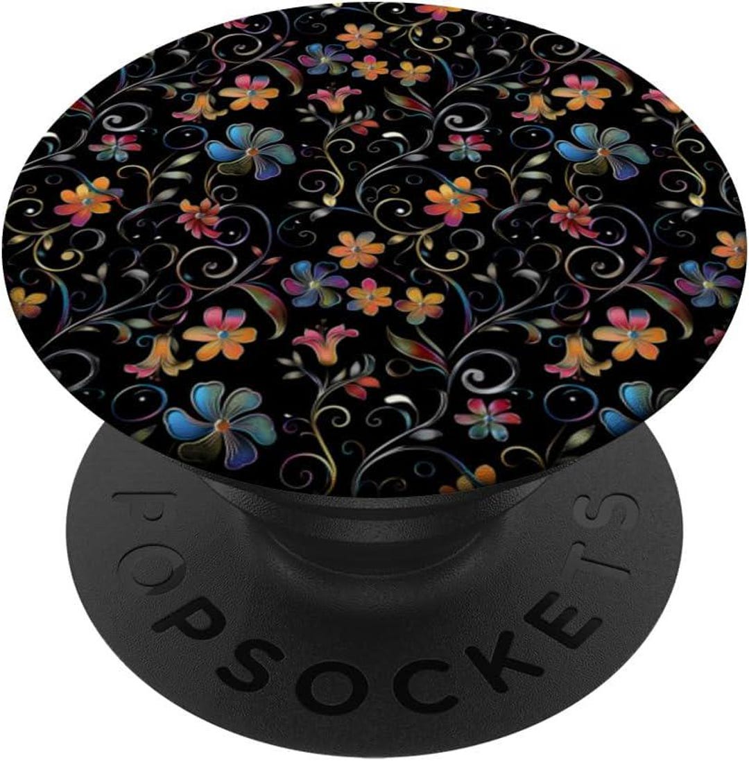 Rainbow Flowers Popsockets Grip: Blue, Orange, Pink Floral Phone Stand ...