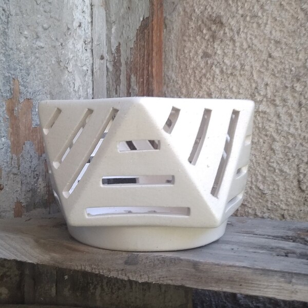 White Geometric Pot - Etsy