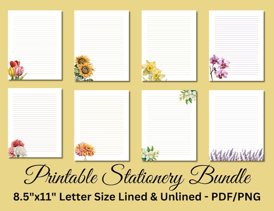 Printable Writing Paper, Printable Stationery, Floral Letter Writing ...