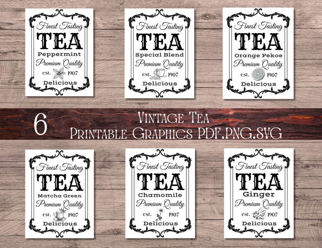 Vintage Tea Png, Farmhouse Svg Bundle, Rustic Sign Art, Instant Digital ...