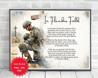 In Flanders Fields Poem - Etsy Canada