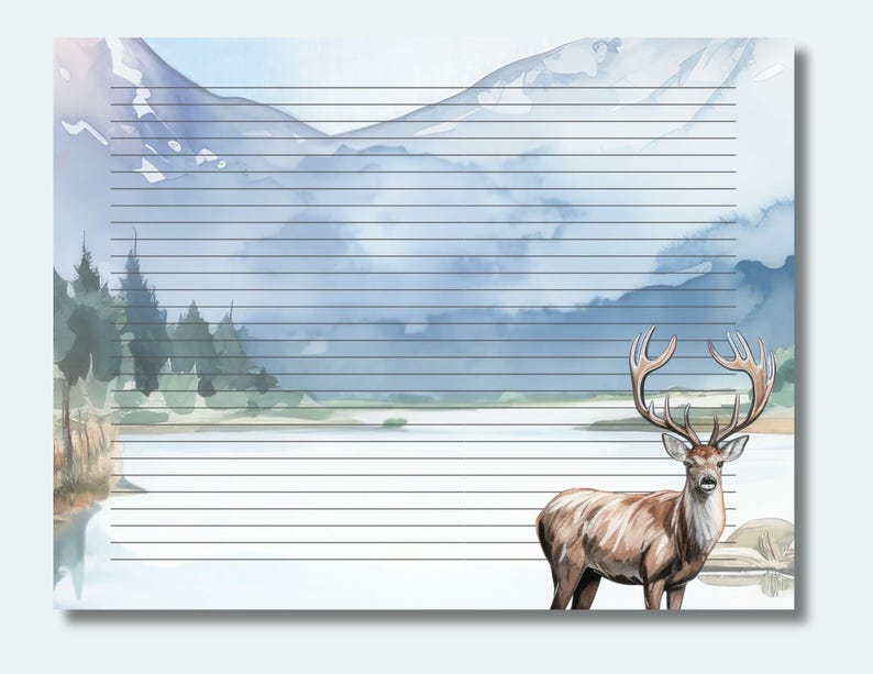 Printable Writing Paper, Printable Stationery, Landscape Paper, Nature ...