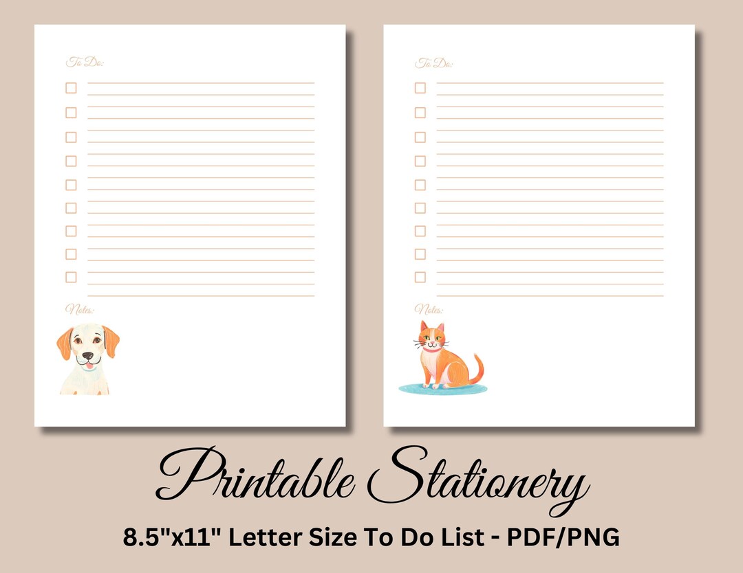 Printable to Do List, Daily Planner Sheet, Printable Stationery ...
