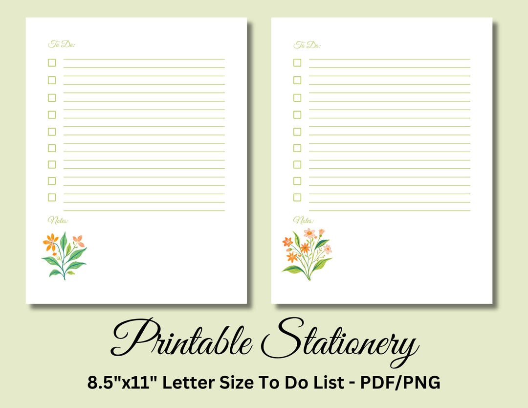 Printable to Do List, Daily Planner Sheet, Printable Stationery ...