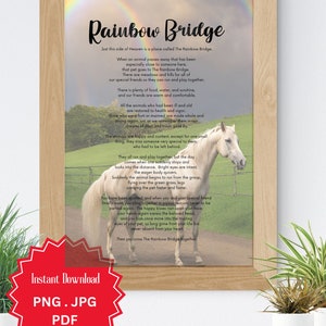 Rainbow Bridge Horse Poem - Etsy
