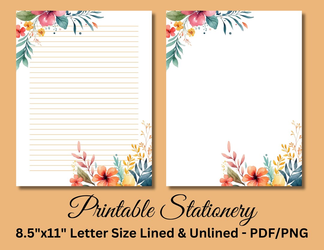 Printable Writing Paper, Printable Stationery, Floral Letter Writing ...