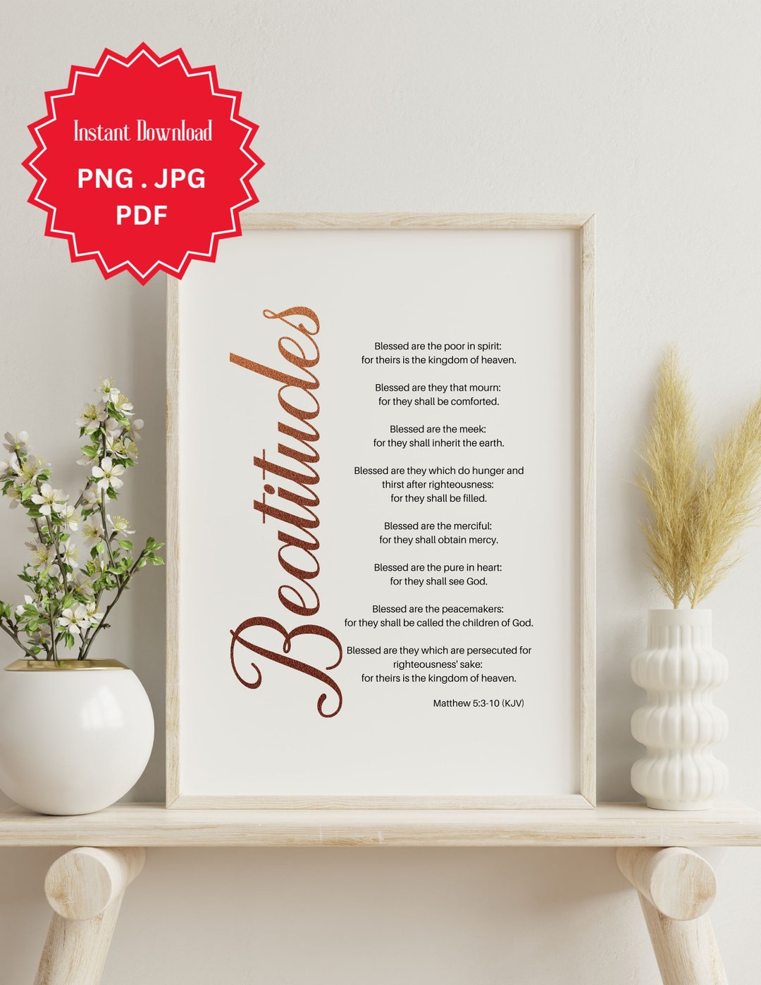 Beatitudes, Sermon on the Mount, Minimalist Design, Bible Verse ...