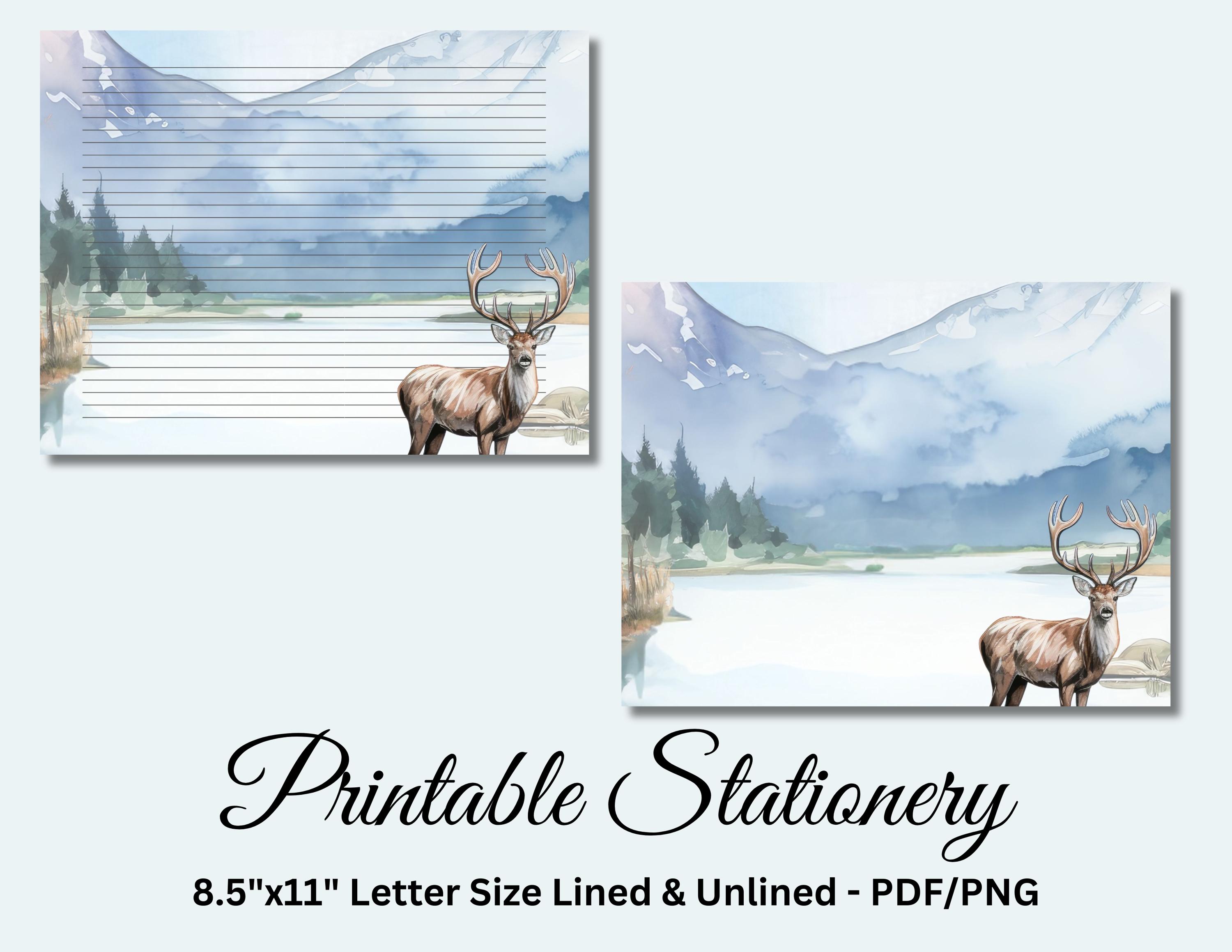 Printable Writing Paper, Printable Stationery, Landscape Paper, Nature ...