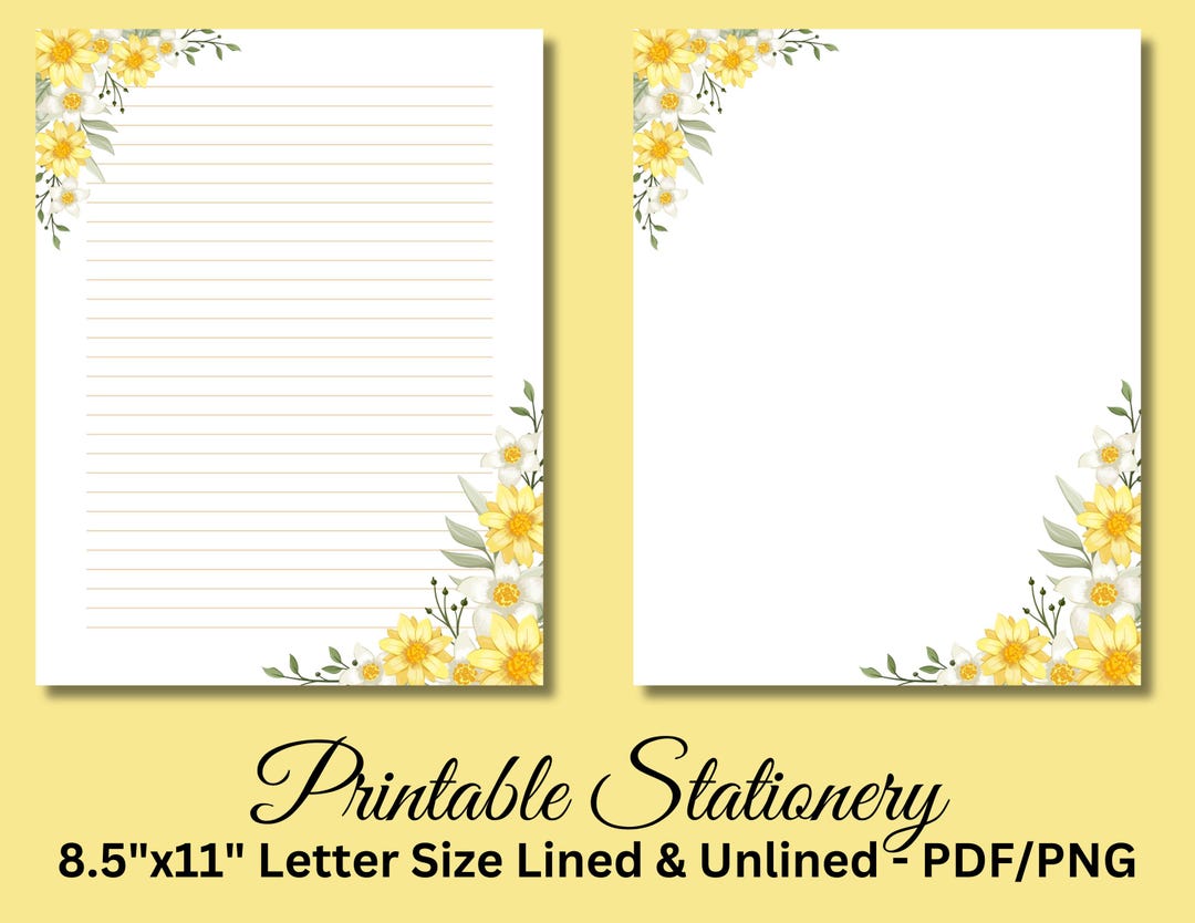Printable Writing Paper, Printable Stationery, Stationary, Floral ...