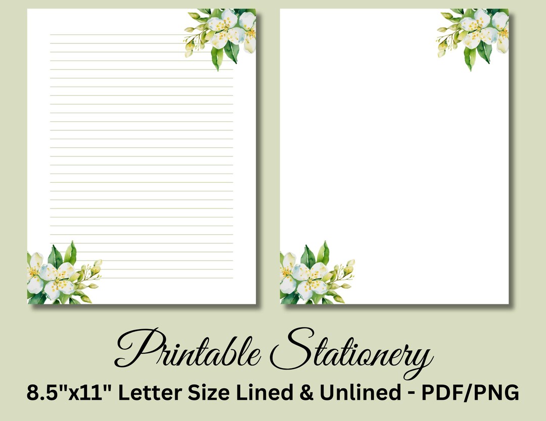 Printable Writing Paper, Printable Stationery, Floral Letter Writing ...