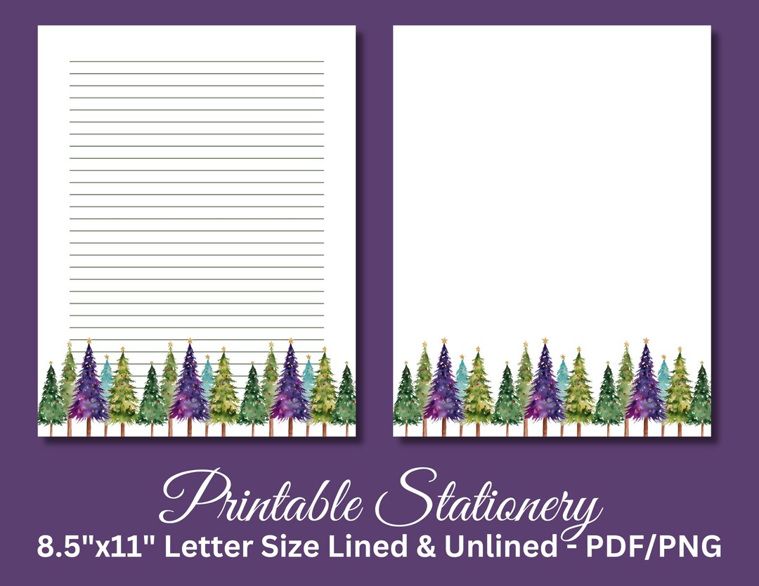 Printable Writing Paper, Christmas Printable Stationery, Holiday Letter ...