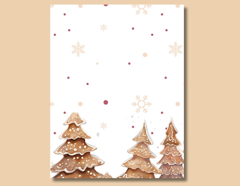 Printable Writing Paper, Printable Stationery, Stationary, Christmas ...