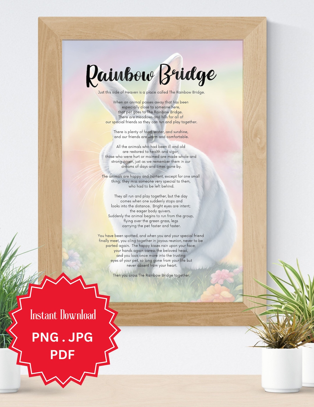 Rainbow Bridge, Pet Loss, Pet Sympathy Gift, Rainbow Bridge Poem, Loss ...