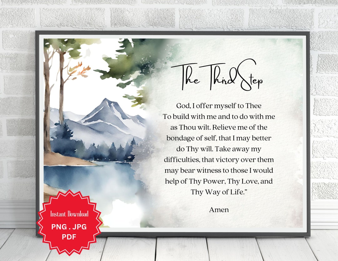 Third Step Prayer, AA Poem, Inspirational Verse, Printable Wall Art ...