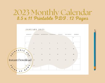 Blank Monthly Calendar Boho - Etsy