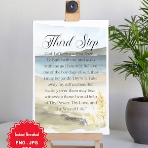 Third Step Prayer, AA Poem, Inspirational Verse, Printable Wall Art ...