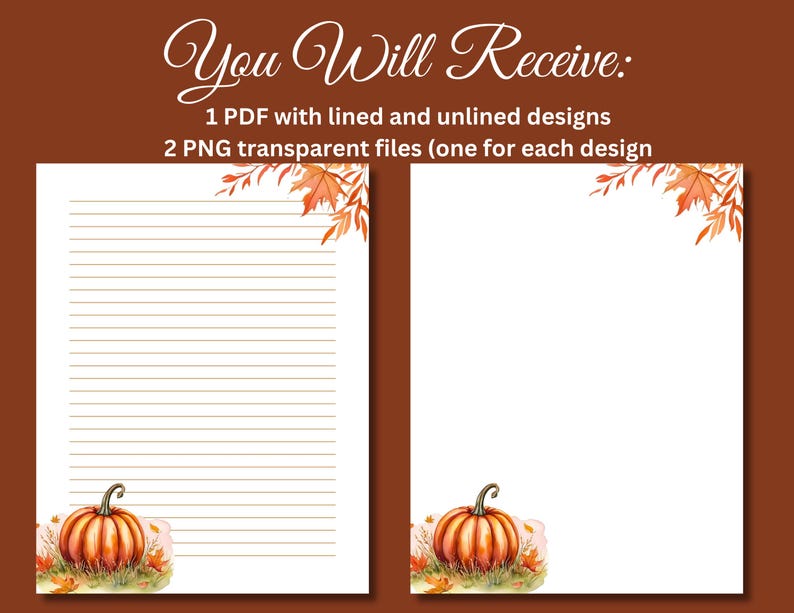 Autumn Pumpkin Stationery: Printable Letter Writing Paper (PDF Download ...