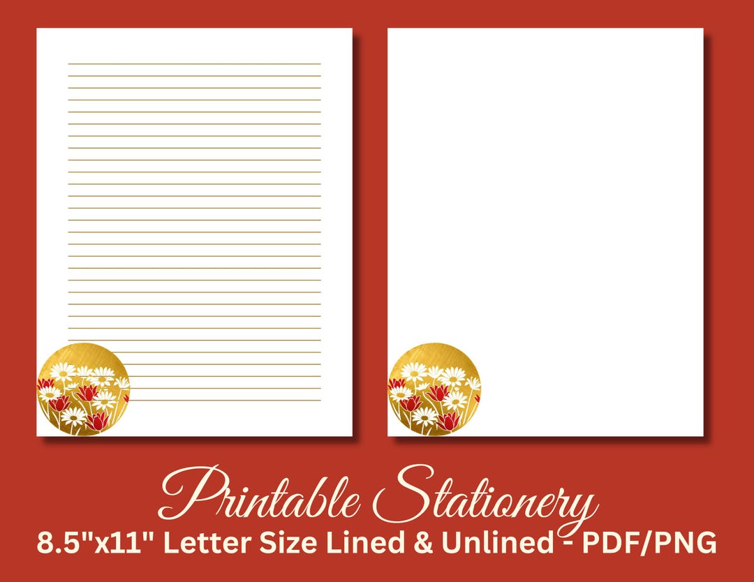 Printable Writing Paper, Printable Stationery, Floral Letter Writing ...