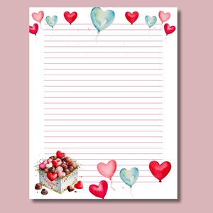 Printable Writing Paper, Printable Stationery, Stationary, Valentines ...