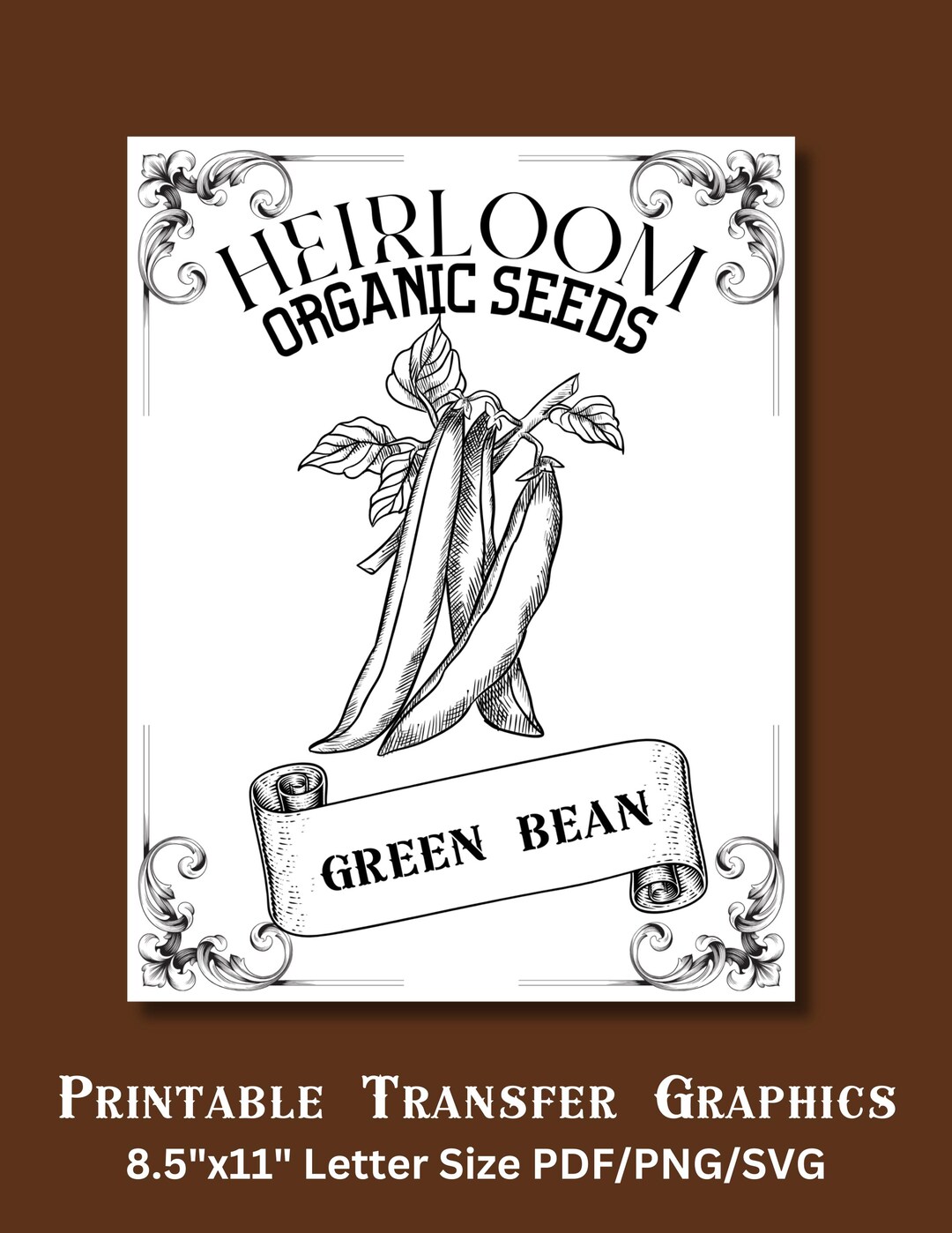 Bean Seed Packet, Farmhouse Svg, Seeds Png, Rustic Sign Art, Instant ...