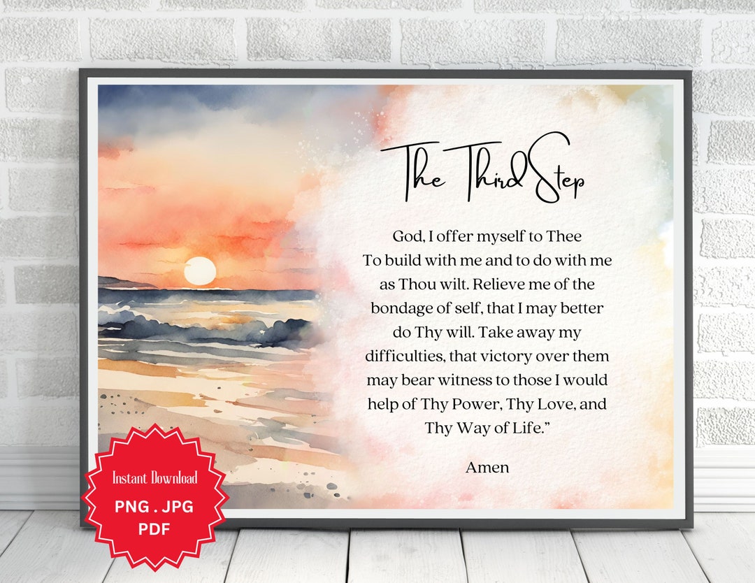Third Step Prayer, AA Poem, Inspirational Verse, Printable Wall Art ...