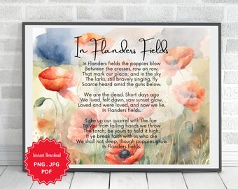 In Flanders Fields Poem - Etsy Canada