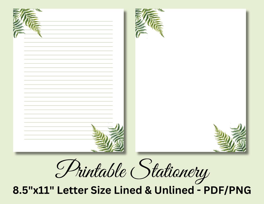 Printable Writing Paper, Printable Stationery, Stationary, Botanical ...