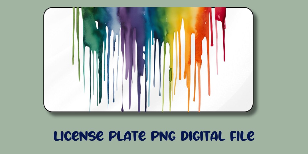 Paint Drip License Plate PNG Clipart: Commercial Use (digital Download ...