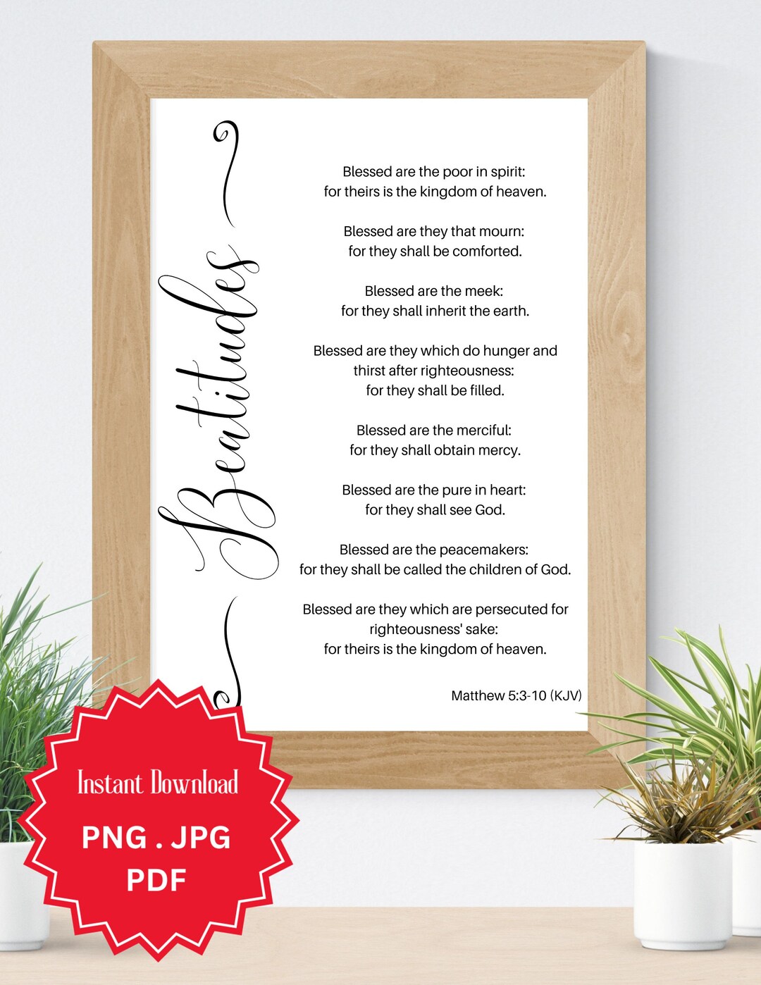 Beatitudes, Sermon on the Mount, Minimalist Design, Bible Verse ...