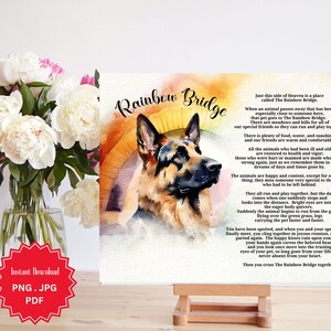 German Shepherd, Rainbow Bridge, Dog Remembrance, Pet Sympathy Gift ...