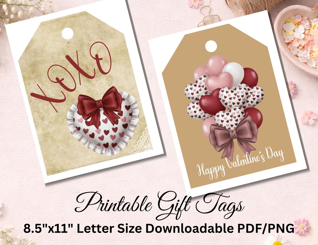 Valentines Gift Tags: Printable Stationery, Packaging & Gifting ...