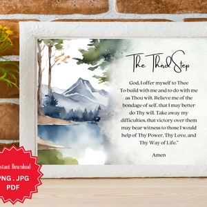 Third Step Prayer, AA Poem, Inspirational Verse, Printable Wall Art, Digital Print, Instant ...