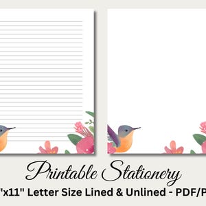 Printable Writing Paper, Printable Stationery, Whimsical Letter Writing ...
