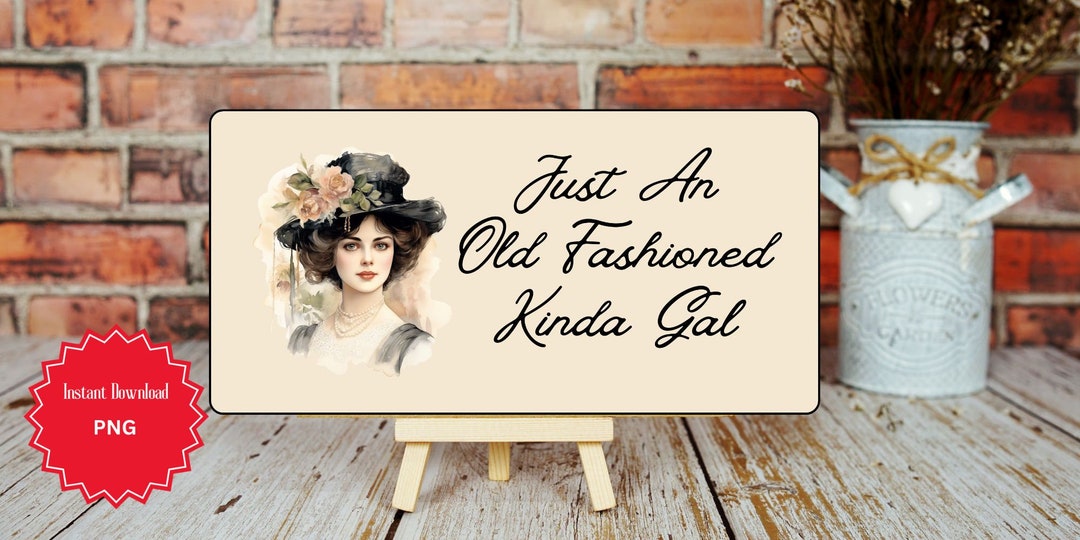 License Plate PNG, Vintage, Old Fashioned Gal, Victorian, Sublimation ...
