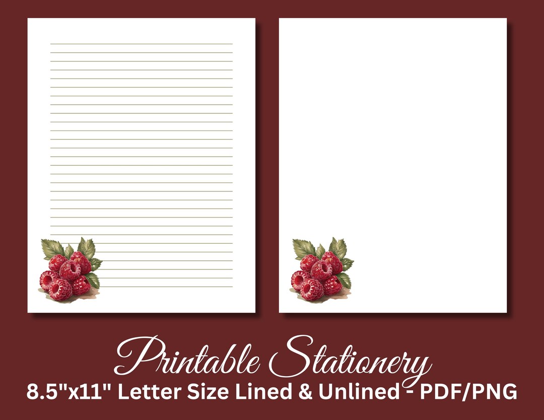 Printable Writing Paper, Printable Stationery, Fruit Letter Writing ...